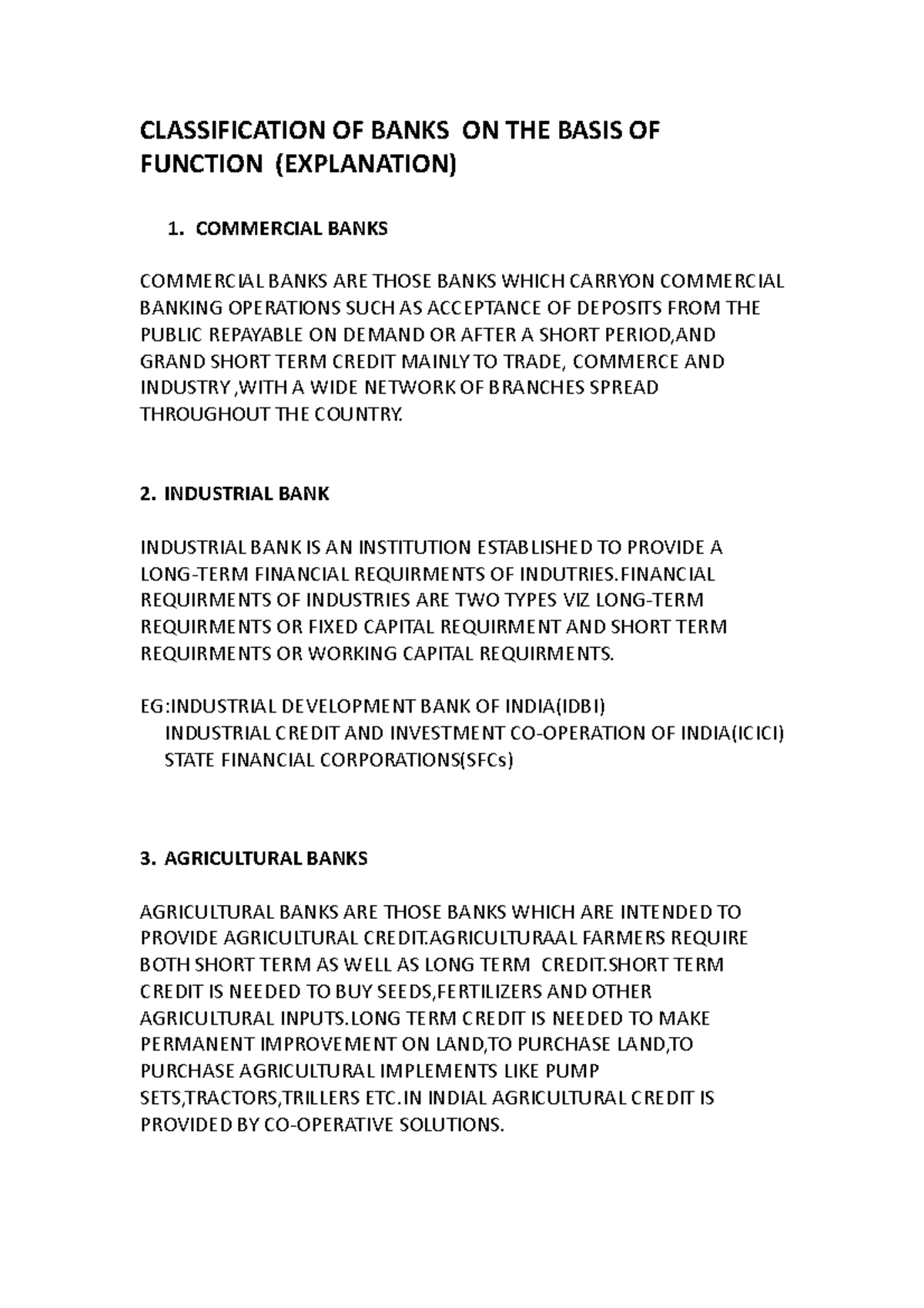 Banking AND Insurance Module 1 PT 3 Classification OF Banks ON THE ...