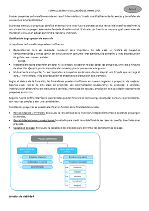 Formulacion y evaluacion de proyectos - Siglo 21 - Studocu