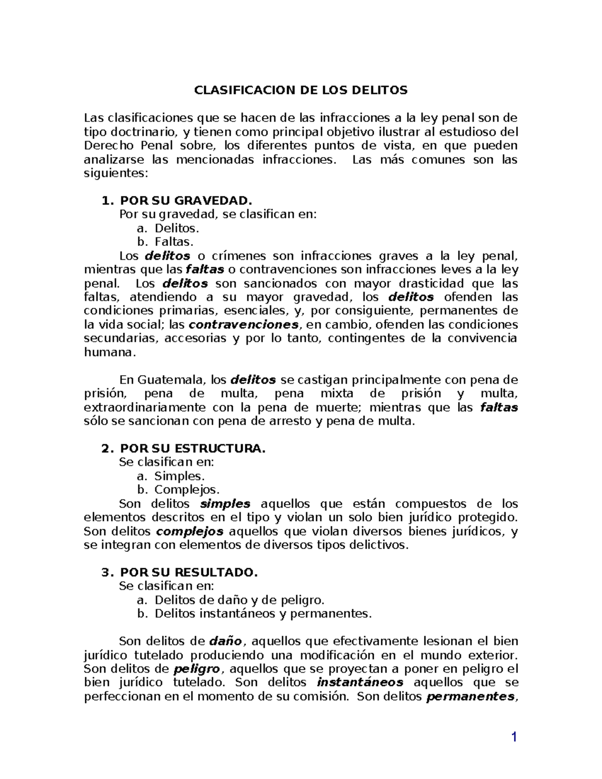 Clasificacion DE LOS Delitos - CLASIFICACION DE LOS DELITOS Las ...