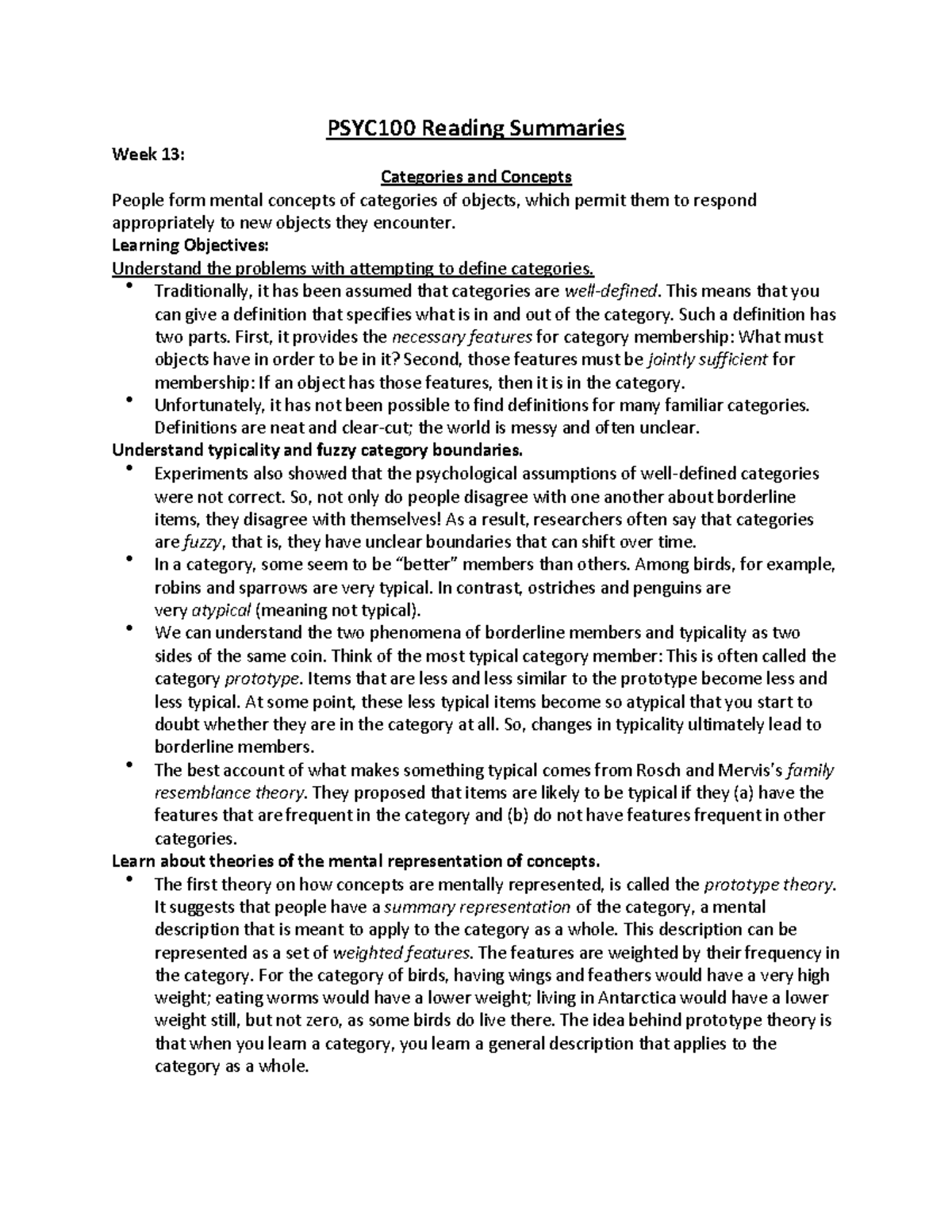 Psyc100 Reading Summaries Warning Tt Undefined Function 32 Warning Tt Undefined Function