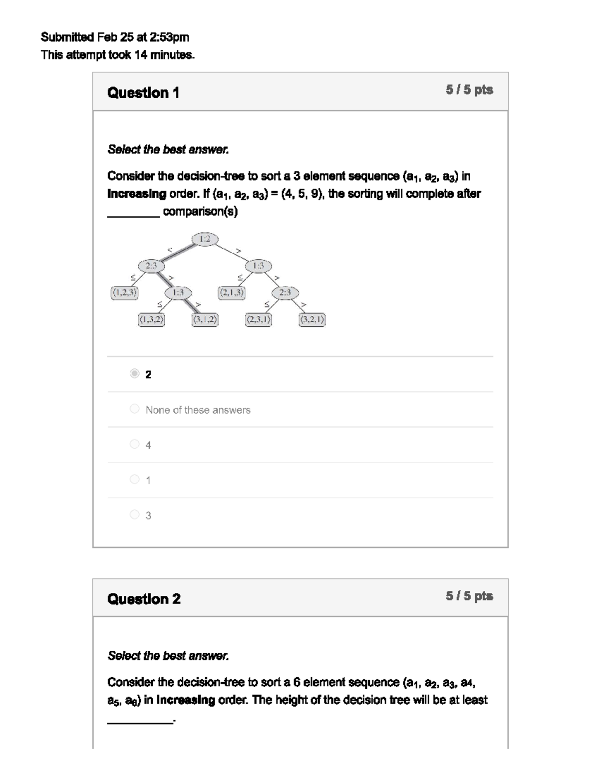 M6R - Bucket, radix, and counting sort review practice - COMP 3270 - Studocu