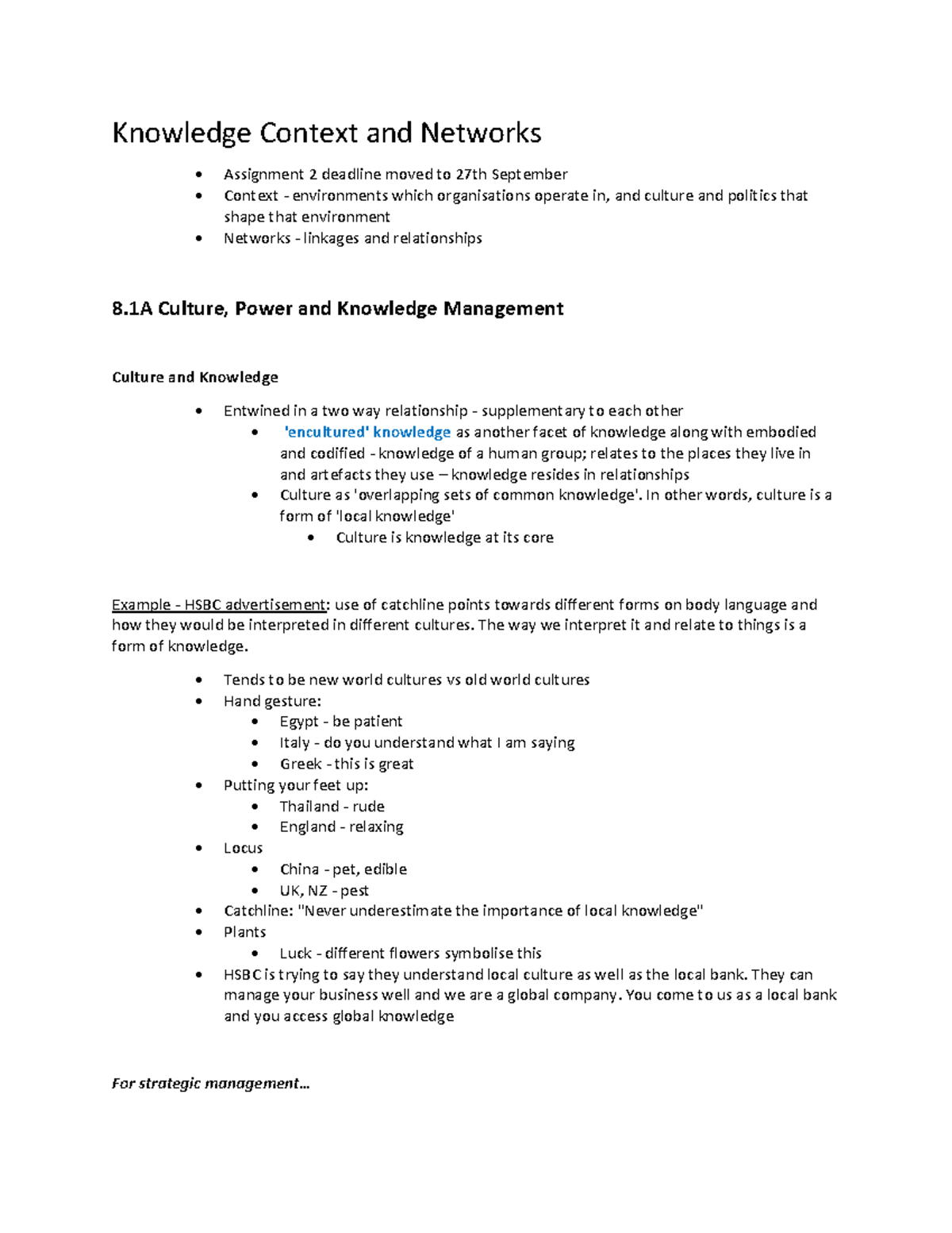 Lecture 8 - Knowledge Context and Networks - Knowledge Context and ...