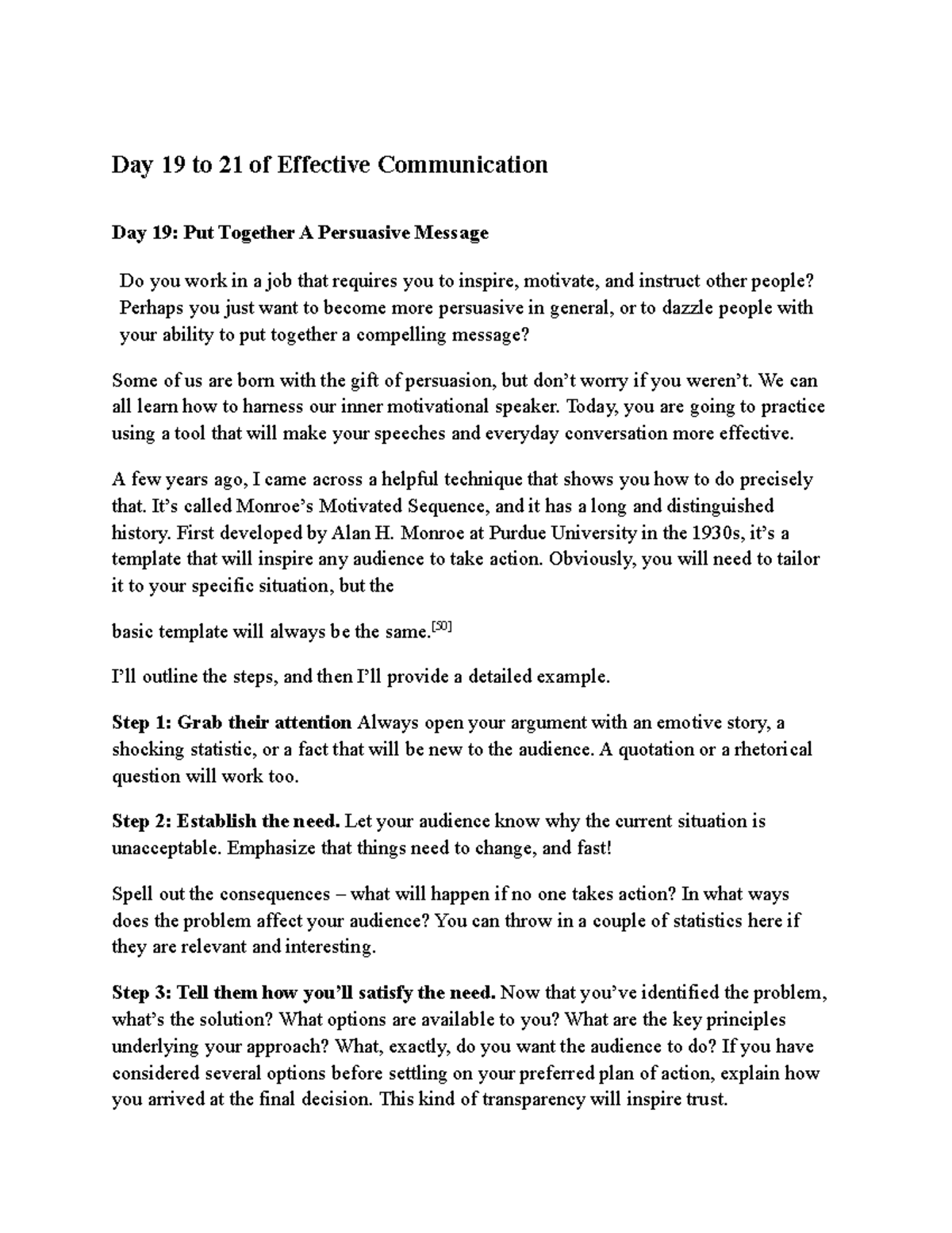 Day 19 to 21 of Effective Communication - Day 19 to 21 of Effective ...