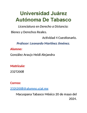 GUIA DE Bienes - USUFRUCTO, USO, HABITACIÓN Usufructo El derecho real ...