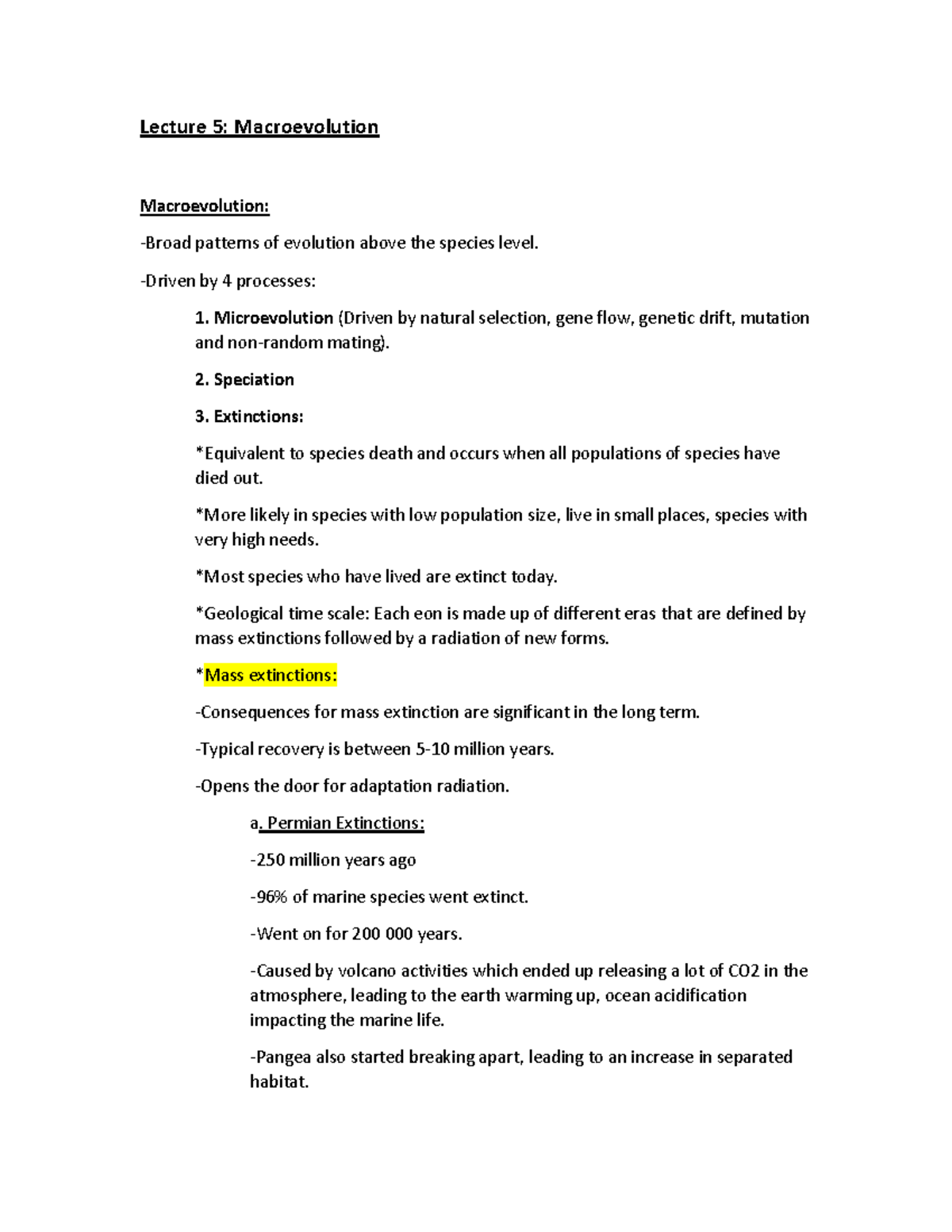Lecture 5 BIOL 226 - Lecture 5: Macroevolution Macroevolution: -Broad ...