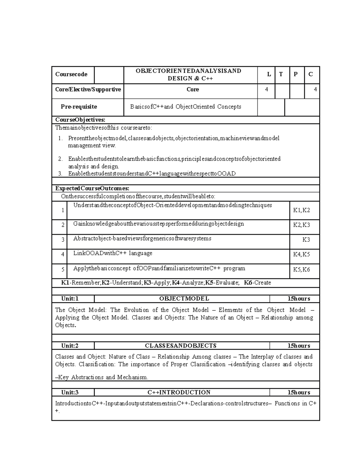 Object Oriented Analysis AND Design - ####### Coursecode ...