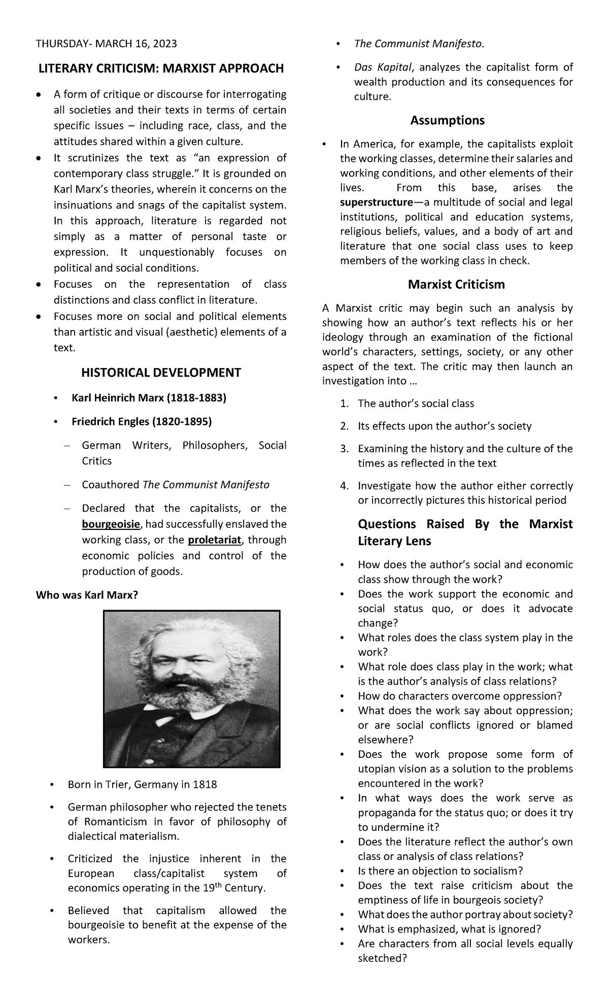 Grade-10- Module- Thursday (5) - THURSDAY- MARCH 16, 2023 LITERARY ...
