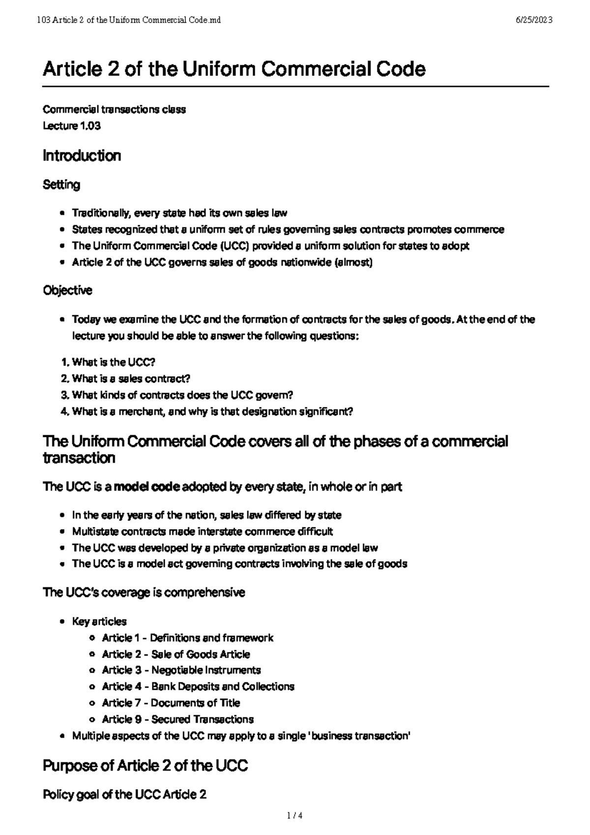 103 Article 2 of the Uniform Commercial Code - LSB 3213 - OK State ...