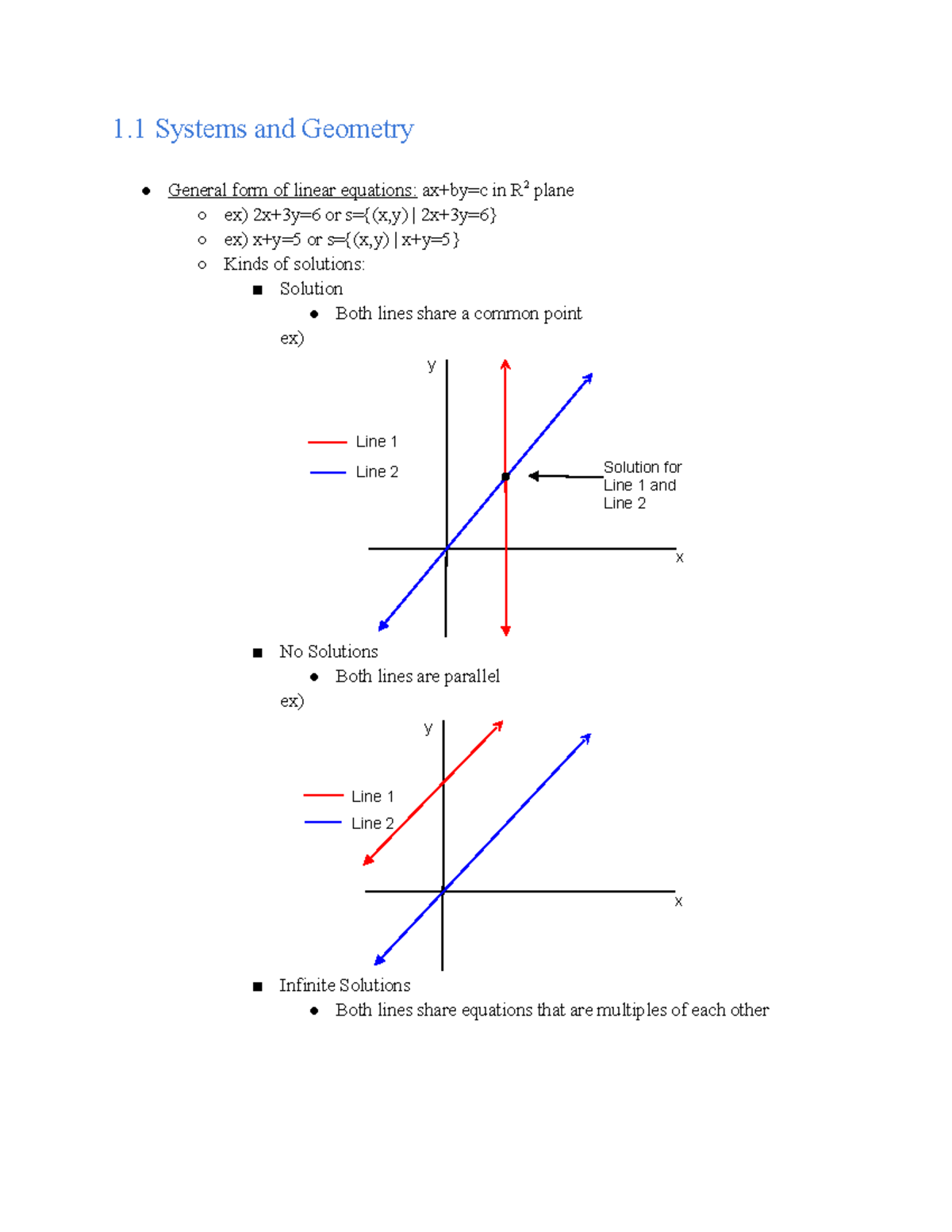 Intro To Linear Algebra: Lecture 1 Systems and Geometry - 1 Systems and ...