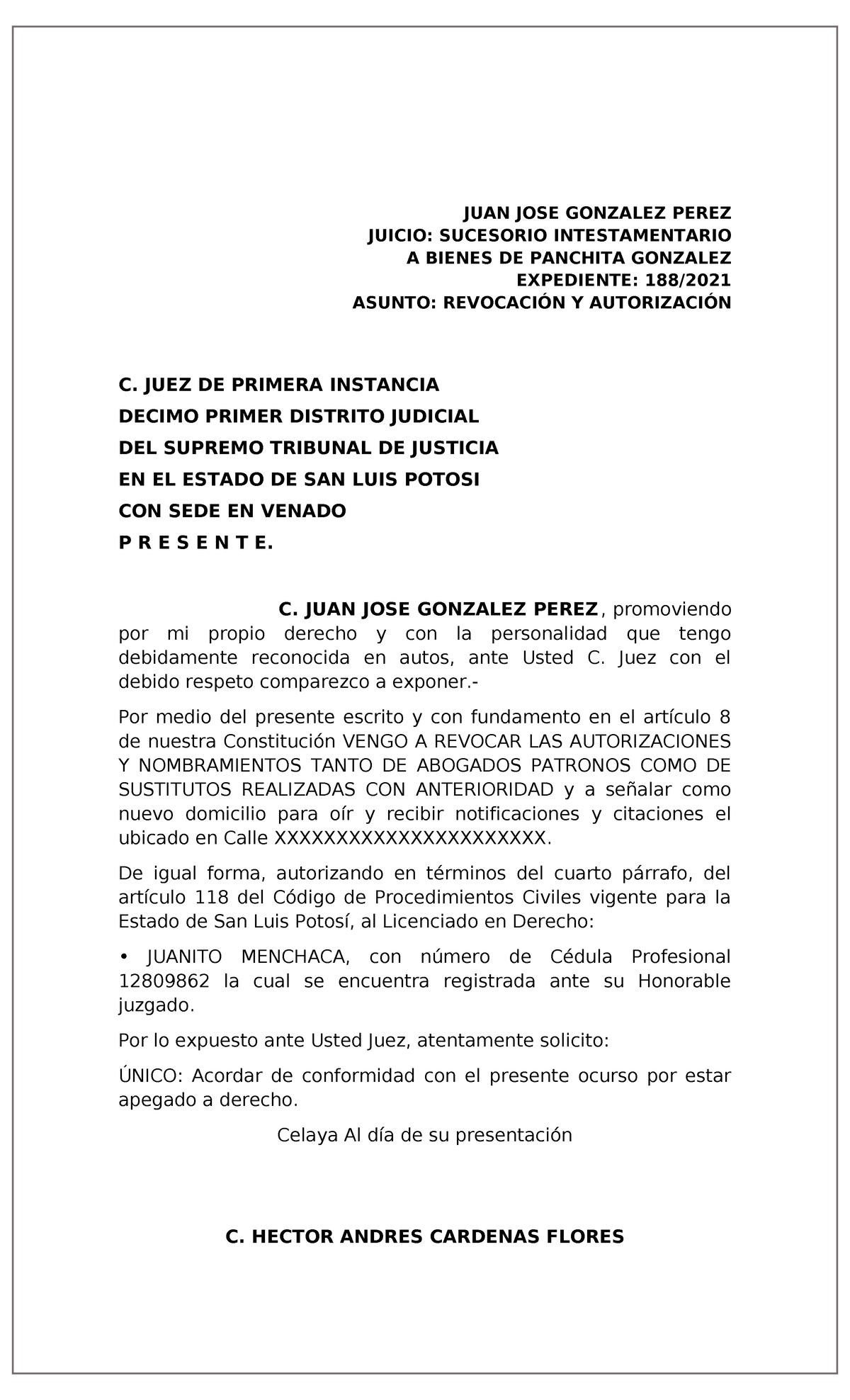 Como autorizar y revocar profesionistas en derecho - JUAN JOSE GONZALEZ ...