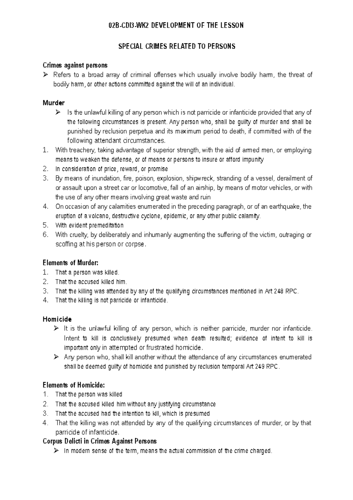 02B-CDI3-WK2 Development OF THE Lesson - 02B-CDI3-WK2 DEVELOPMENT OF ...