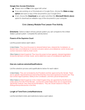 Module 7 Honors Assignment Rubric - Google Doc Access Directions ...