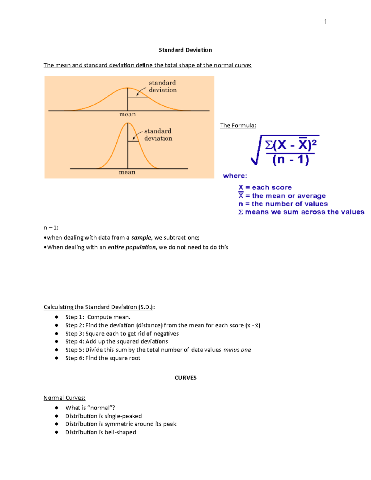 QM - EXAM 2 notes - Standard Deviation The mean and standard deviation ...