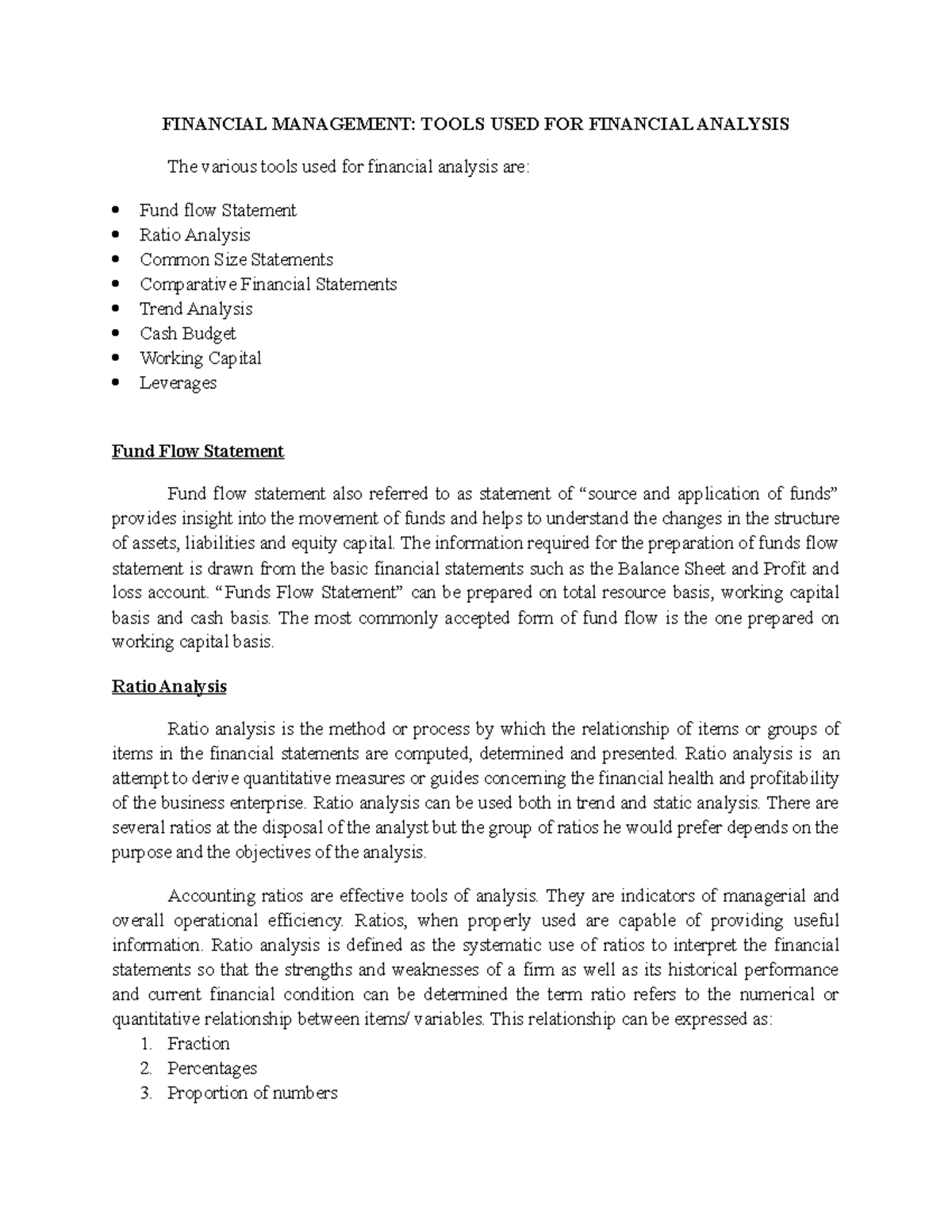 FINMAN: Tools Used for Financial Analysis - FINANCIAL MANAGEMENT: TOOLS ...