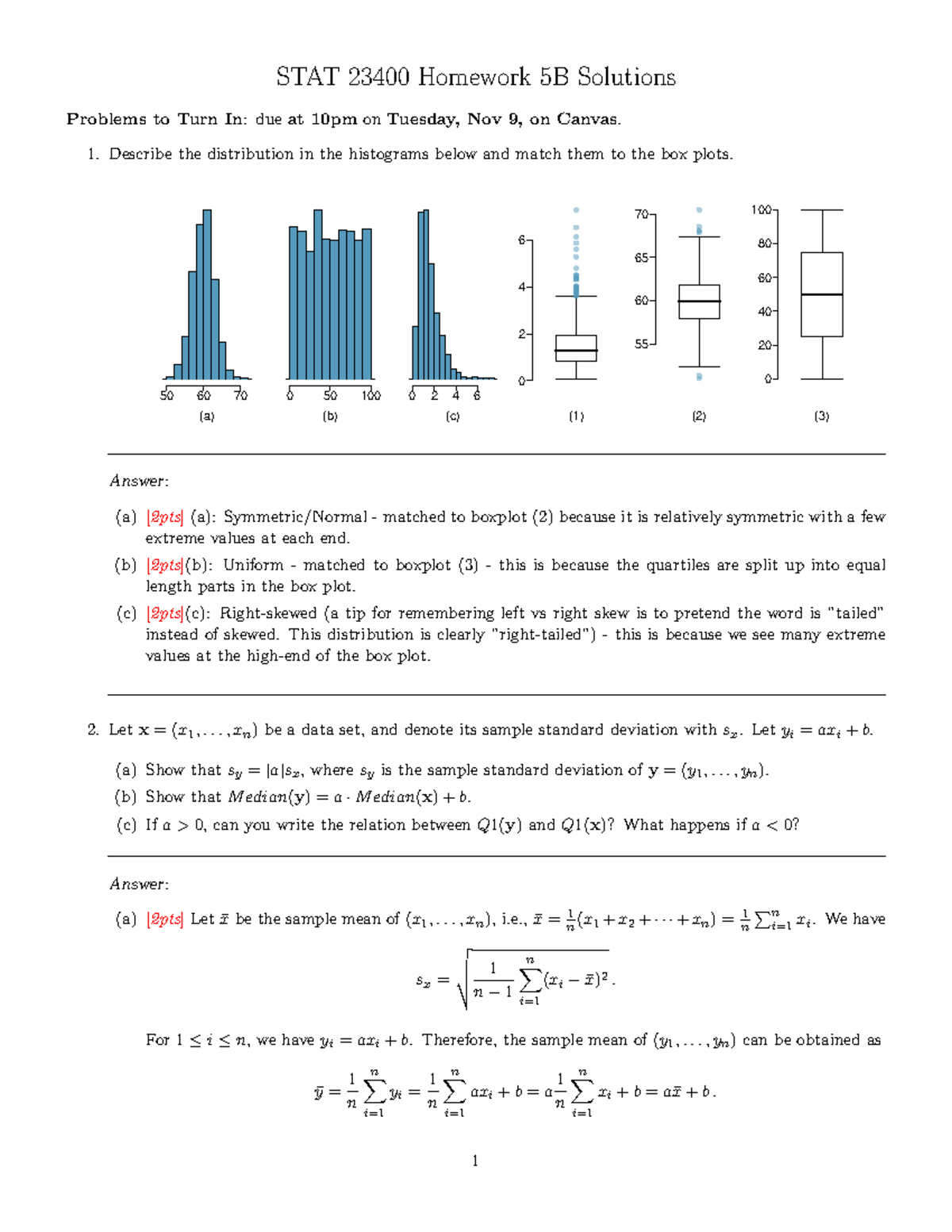 Hw5Bsol - Solution - STAT 23400 Homework 5B Solutions Problems to Turn ...