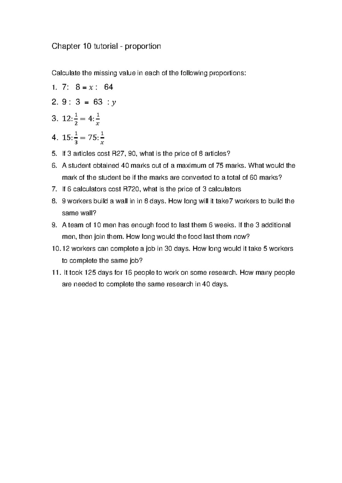 Tutorial chapter 10 - Chapter 10 tutorial - proportion Calculate the ...