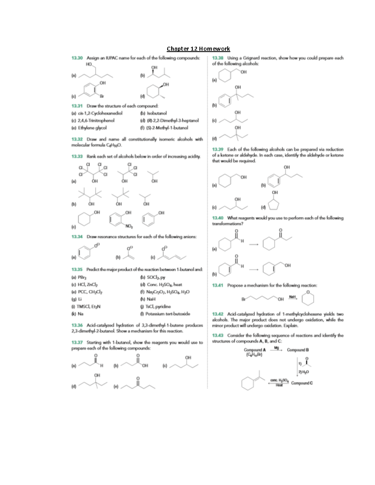 Chapter 12 Homework - CHEM 2400H - Chapter 12 Homework - Studocu