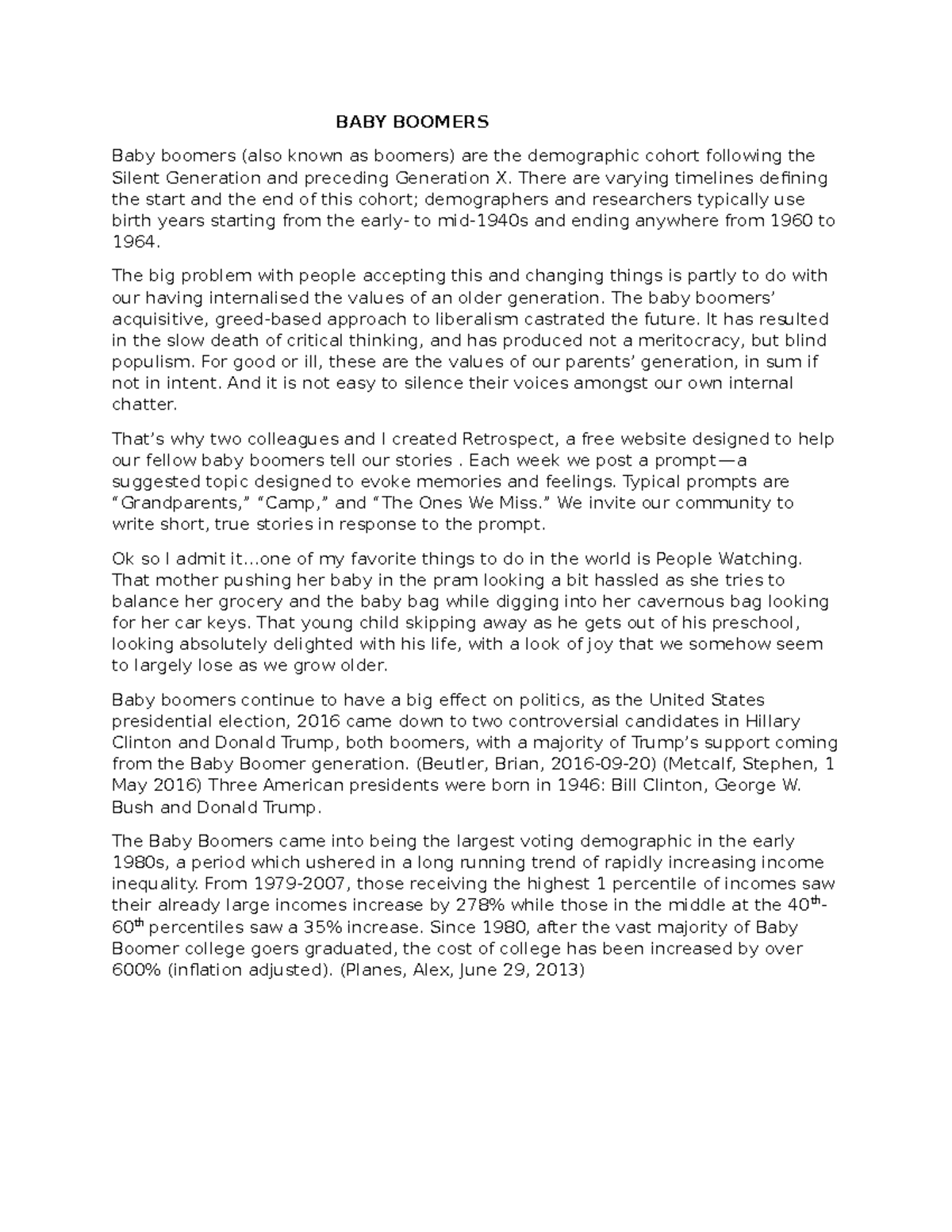 Mind over Mass Media - BABY BOOMERS Baby boomers (also known as boomers ...