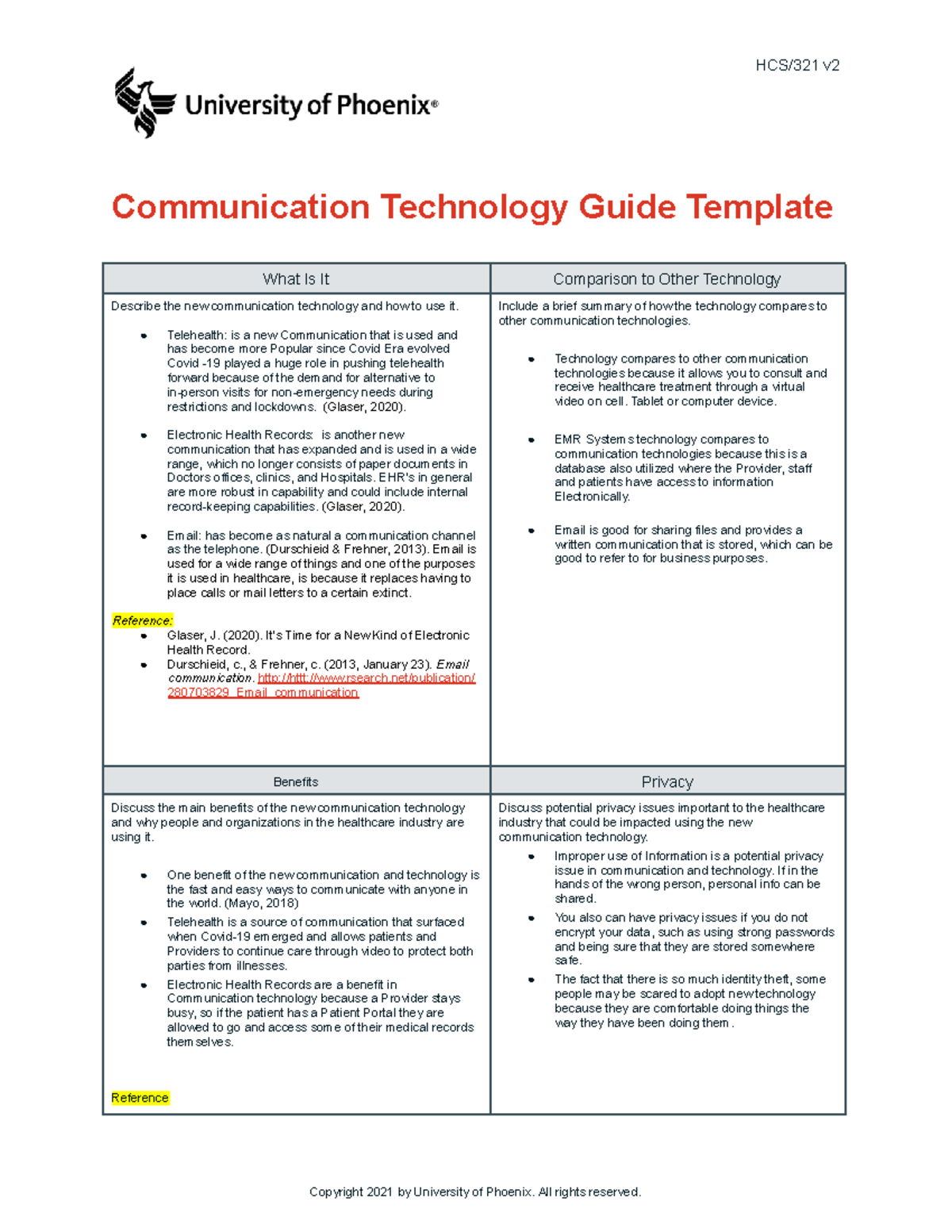 Copy of Technology Guide Assingment updated - HCS/321 v Communication ...