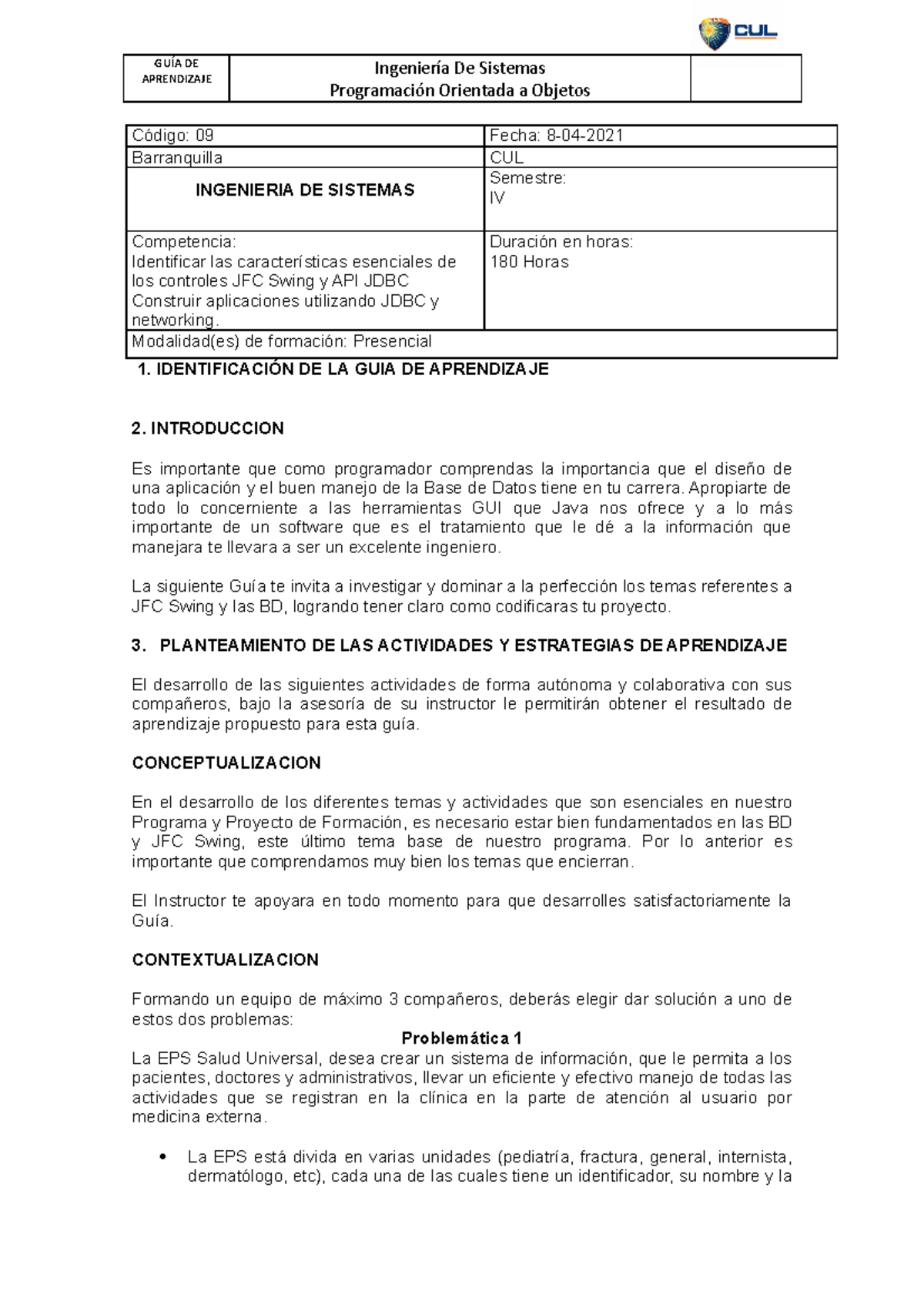 Guia De Aprendizaje Java 2021 I - APRENDIZAJE Ingeniería De Sistemas ...