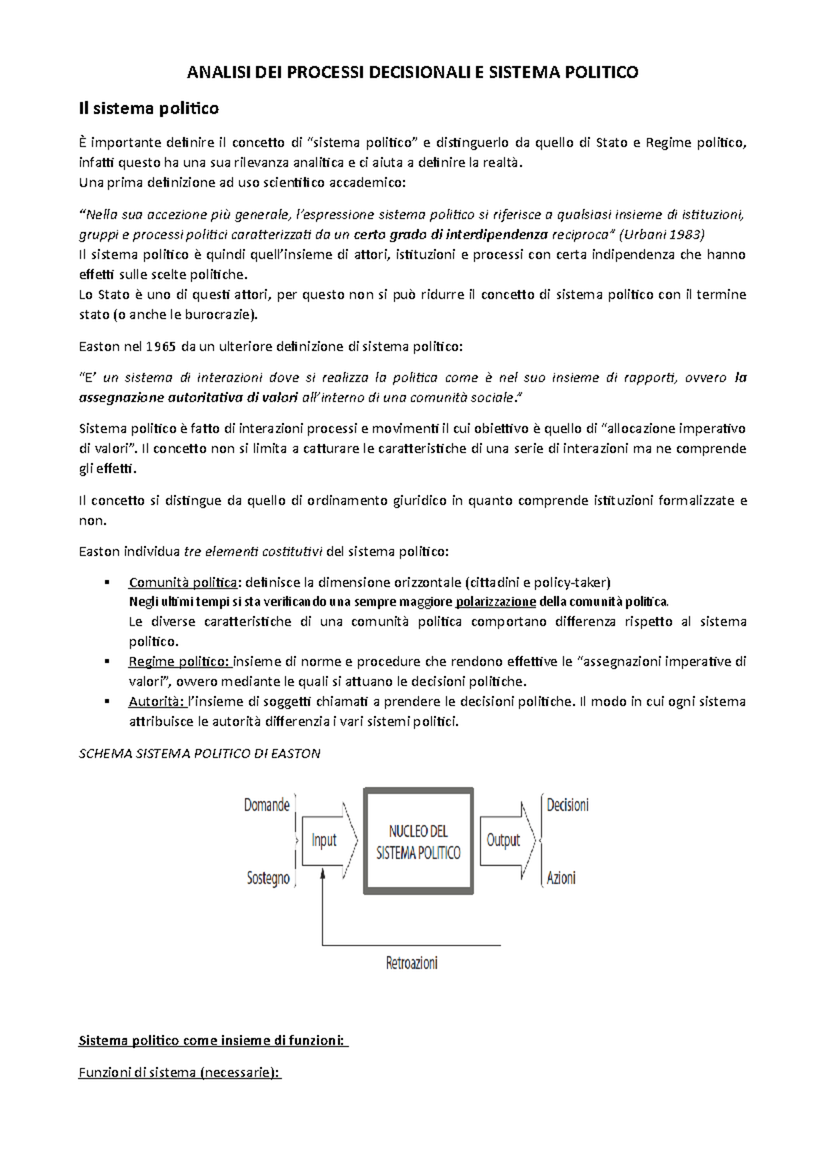 Analisi DEI Processi Decisionali E Sistema Politico - ANALISI DEI PROCESSI DECISIONALI E SISTEMA ...
