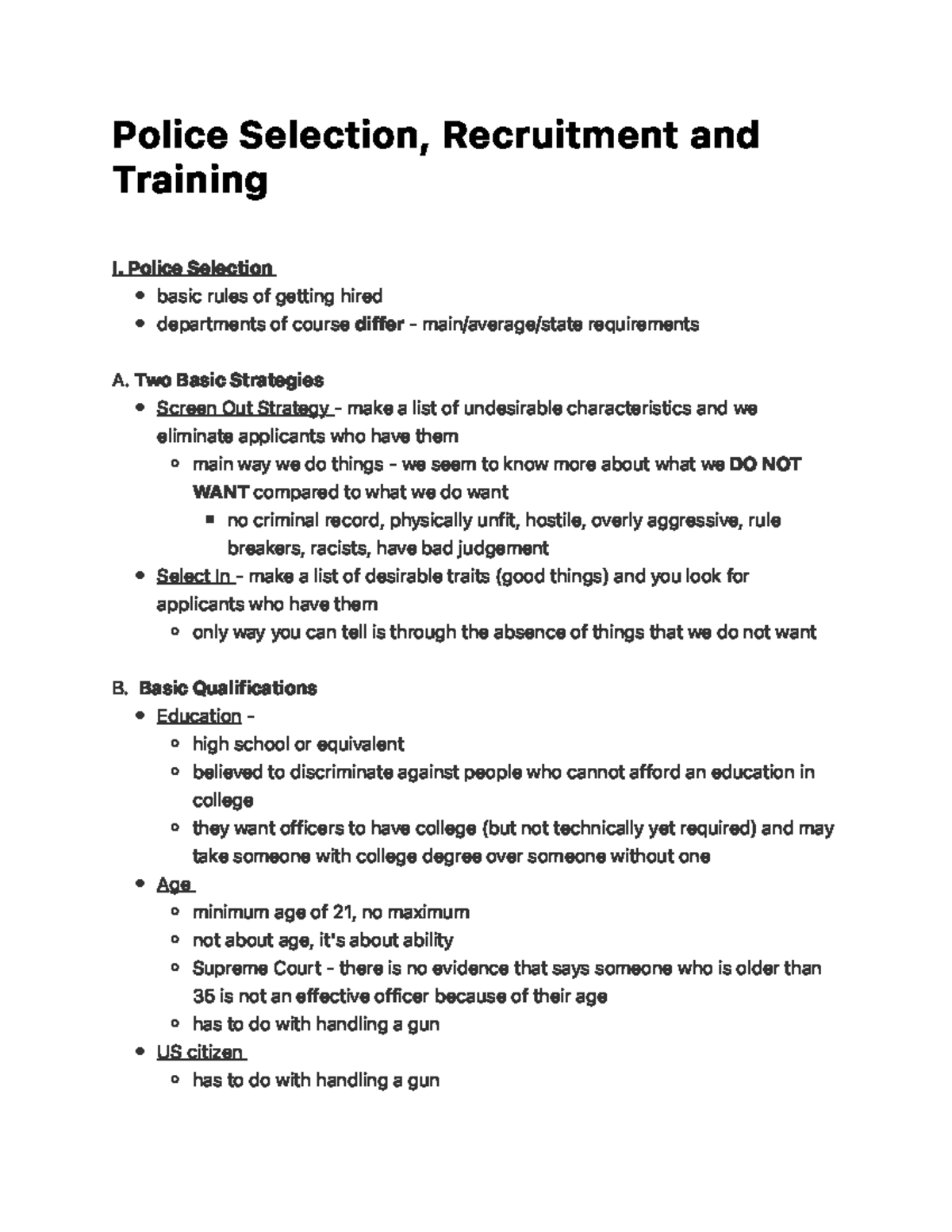 Police Selection, Recruitment and Training - Po l i c e S e l e c t i o ...