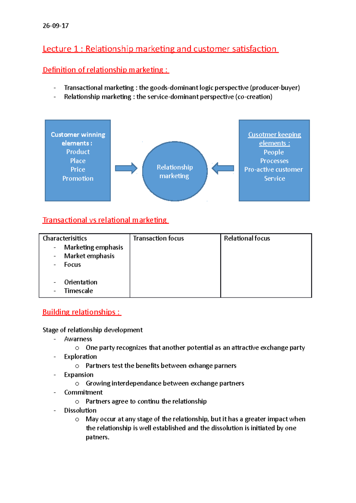 Guest service management lecture 1 - 26-09-17 Lecture 1 : Relationship ...