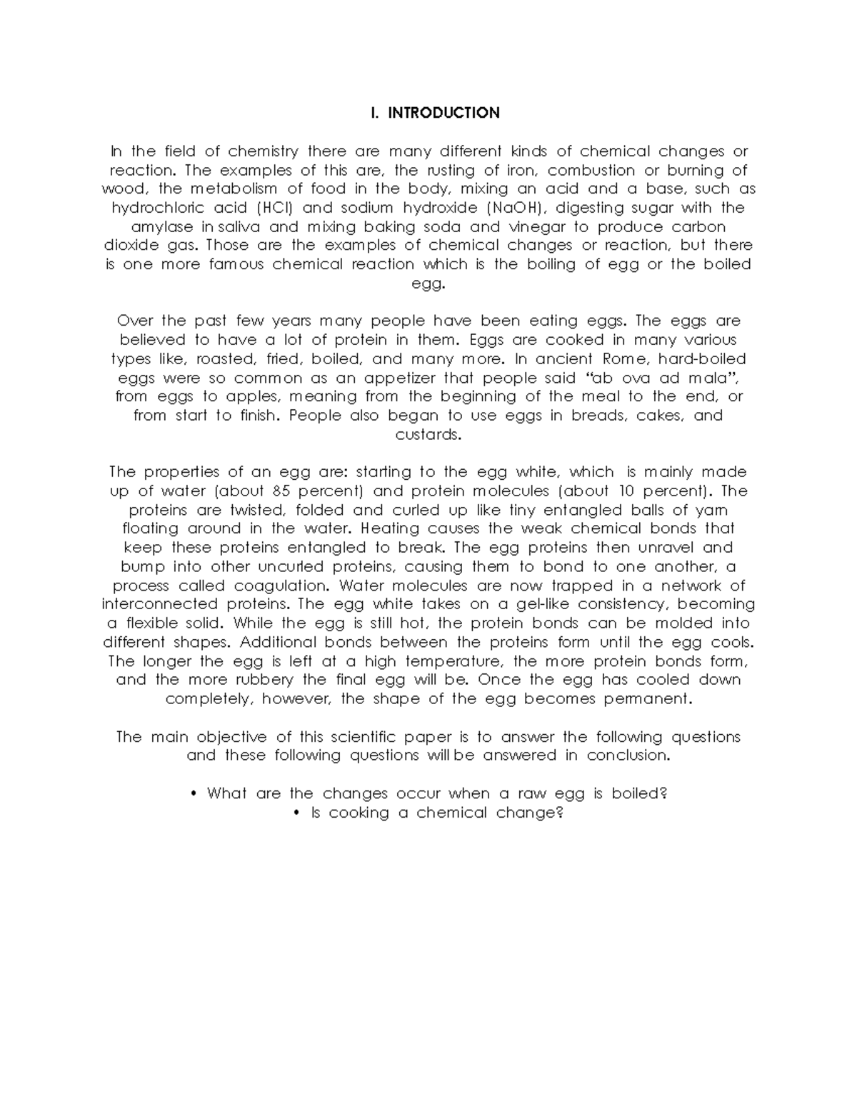 Scientific Research - I. INTRODUCTION In the field of chemistry there ...