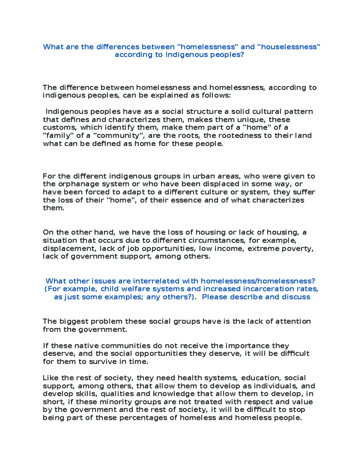 Feedback - at cambrian college - What are the differences between ...