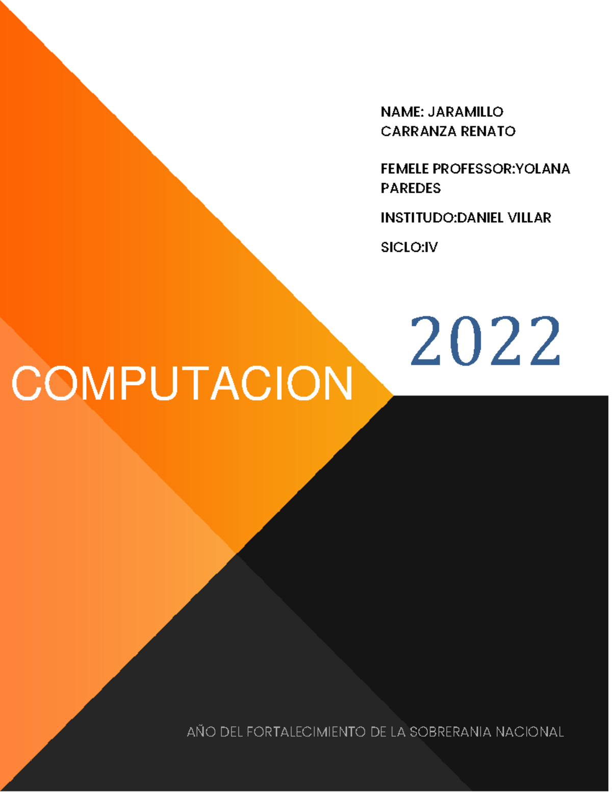 DIBUJO DE PRESENTACION - Dibujo Tenico - COMPUTACION 2022 AÑO DEL ...