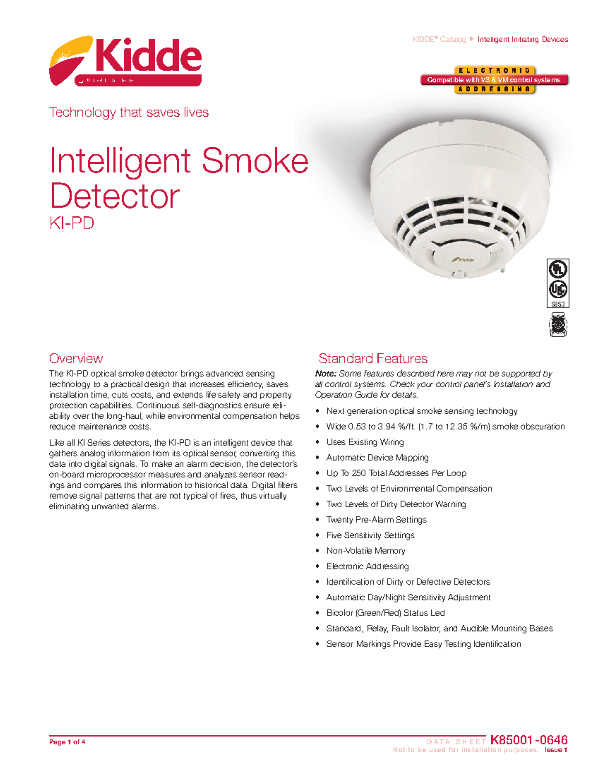 Ki pd kidde fichas tecnicas sh ingenieria - 04-08- Page 1 of 4 D A T A ...