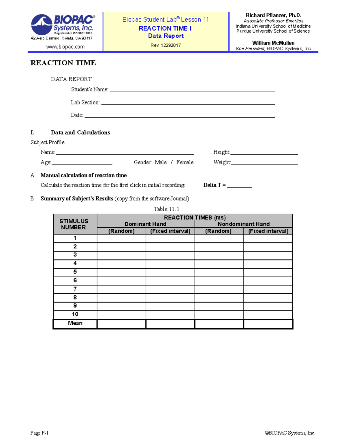 L11 Data Report - Dhdhdbd - 42 Aero Camino, Goleta, CA 93117 biopac ...