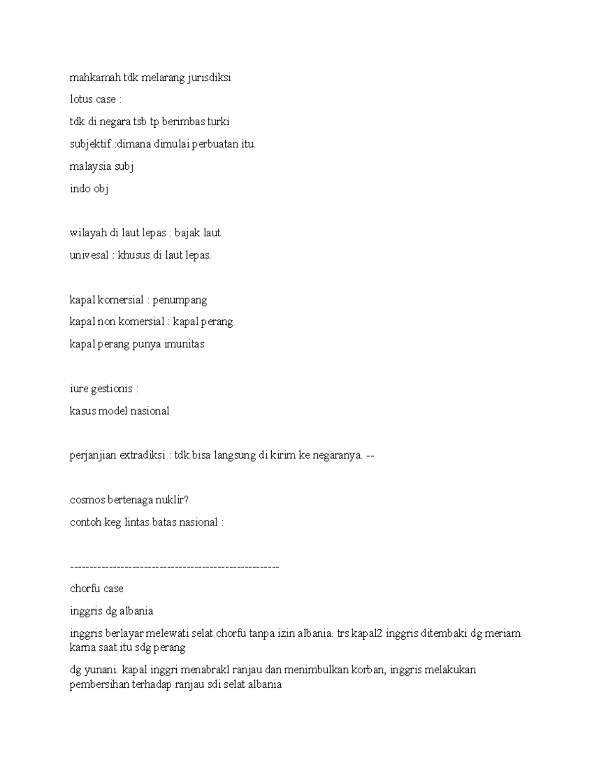Hukum Internasional 1 - Lotus case - mahkamah tdk melarang jurisdiksi ...