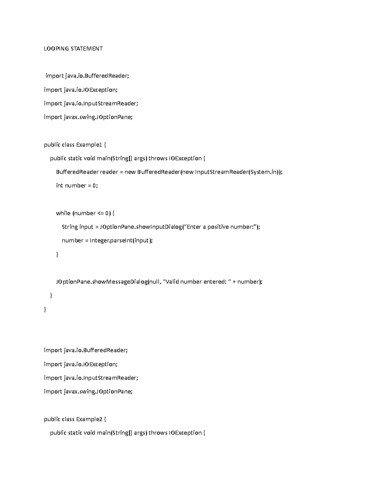 Looping Statement Looping Statement Import Import Import Import