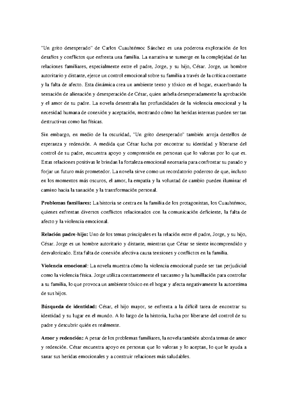 UN Grito Desesperado - "Un grito desesperado" de Carlos Cuauhtémoc ...