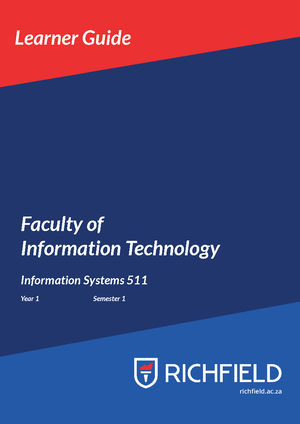 Richfield - Richfield Graduate Institute of Technology - Studocu