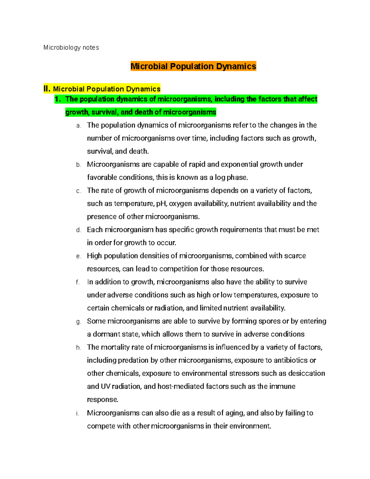 Microbiology notes 7 - Microbiology notes Microbial Population Dynamics ...