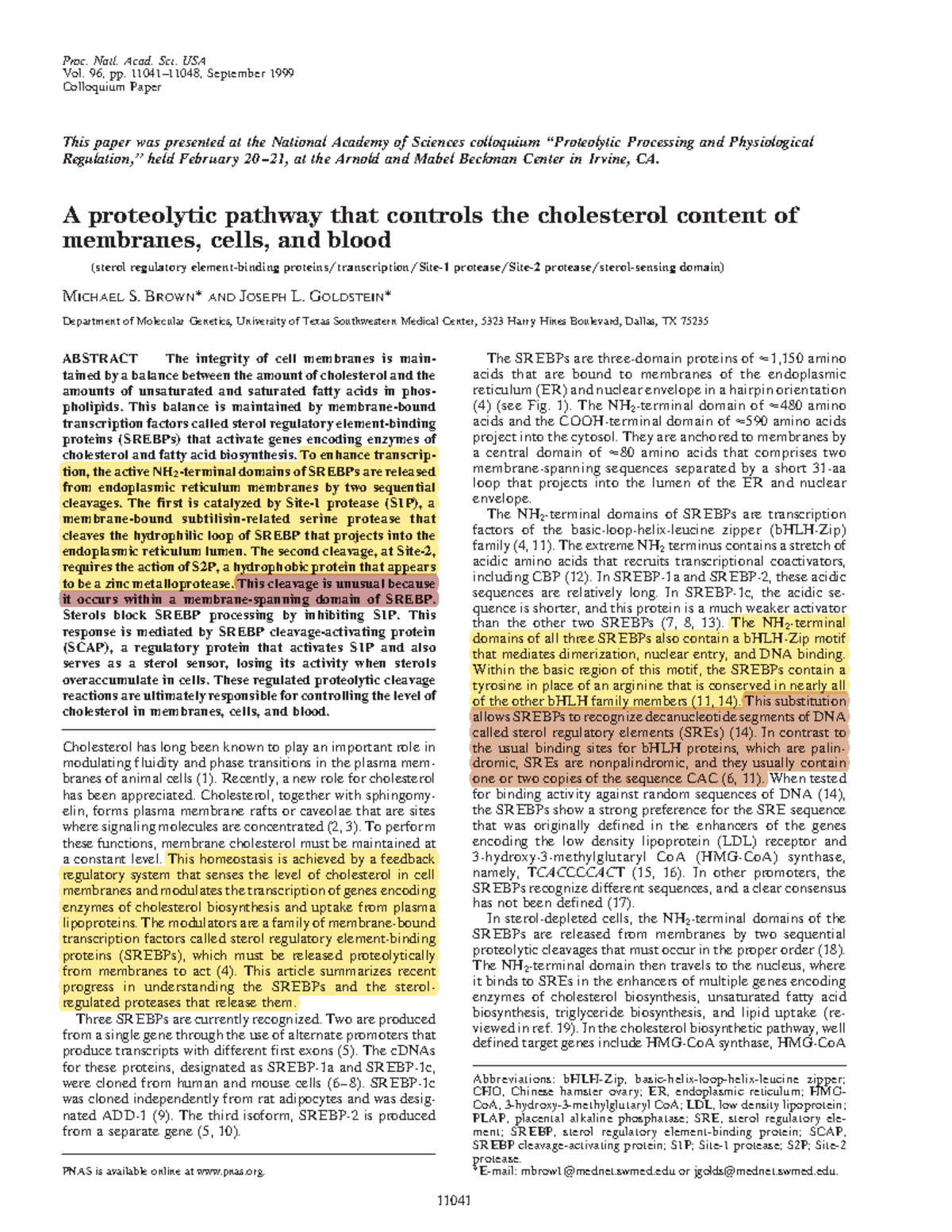 Brown and Goldstein PNAS 1999 (1) 13850 d804e0030f72b665df77a5f57c2 ...