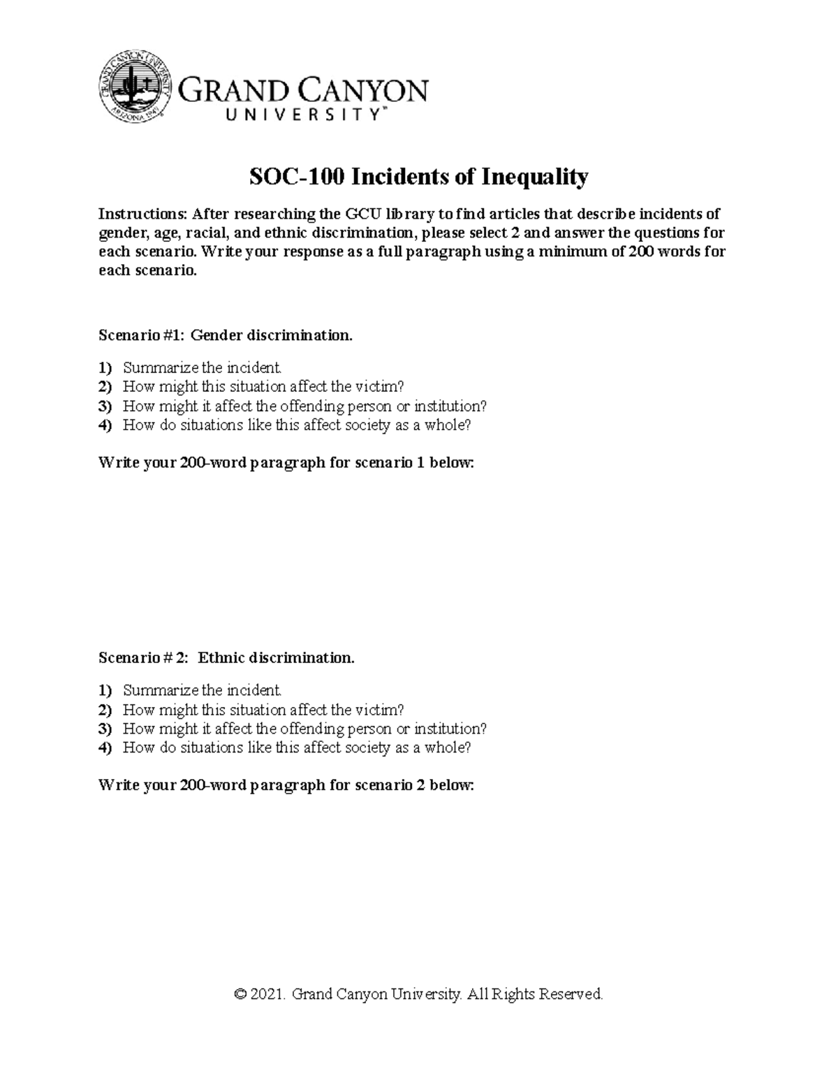 SOC-100 Incidentsof Inequality - SOC-100 Incidents of Inequality ...