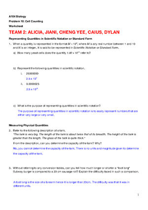 BIO P09 WS - Biology Worksheet - Republic Polytechnic A104 Biology ...