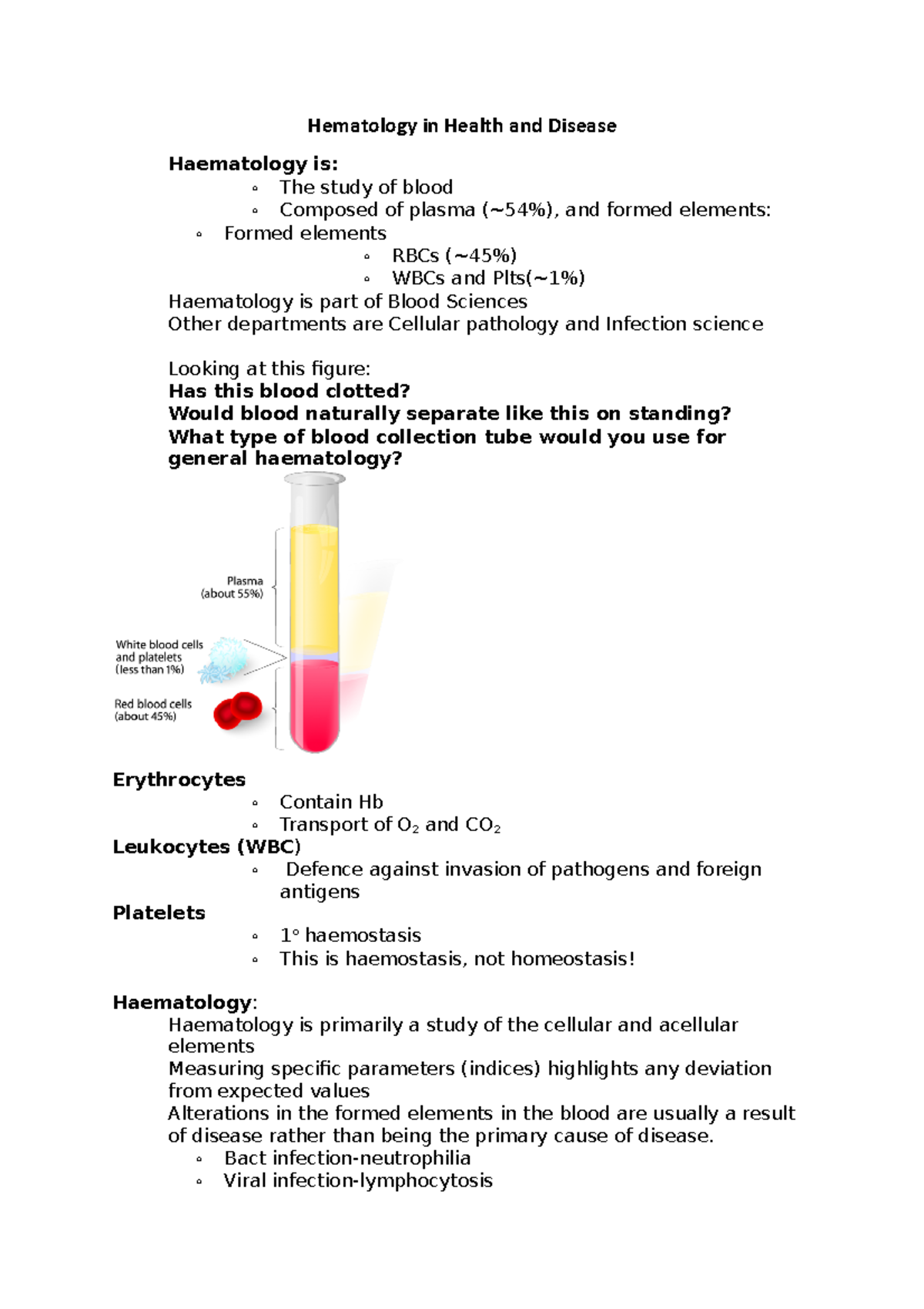 Hematology in Health and Disease - Hematology in Health and Disease ...