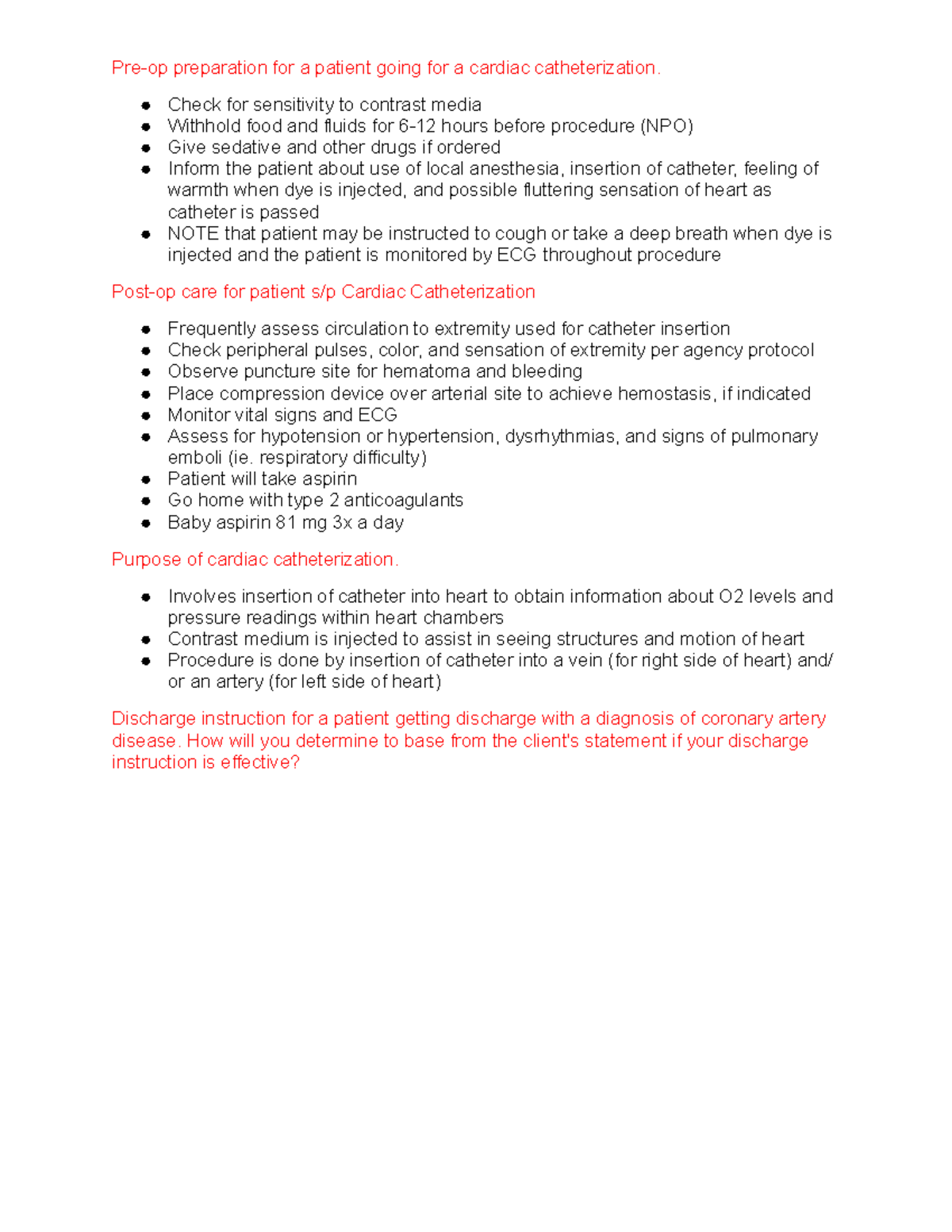 NURS 120 Week 6 Study Guide - Pre-op preparation for a patient going ...