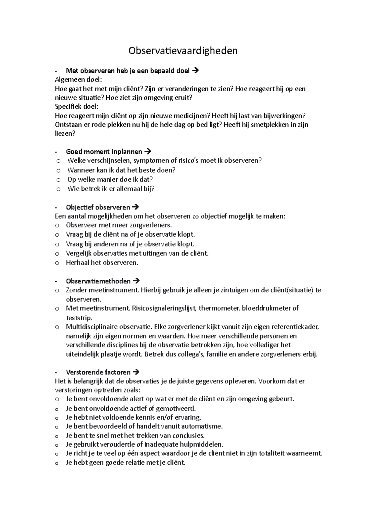 Observatievaardigheden en rapporteren - Observatievaardigheden Met ...
