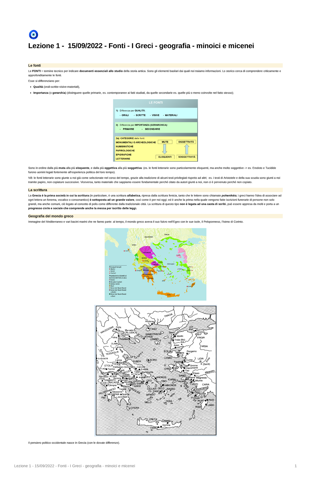Storia Greca, PT1 - Lezione 1 - 15/09/2022 - Fonti - I Greci - geografia - minoici e micenei 1 🧿 ...