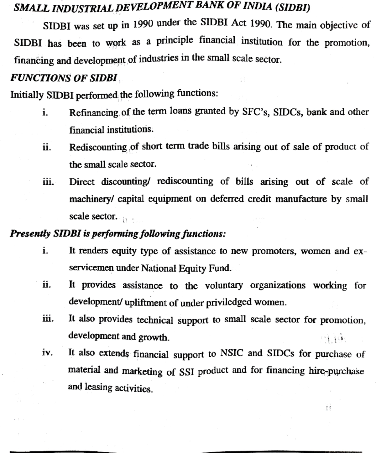 Sidbi - SMALL INDUSTRIAL DEVELOPMENT BANK OF INDIA (SIDBI) SIDBI was ...