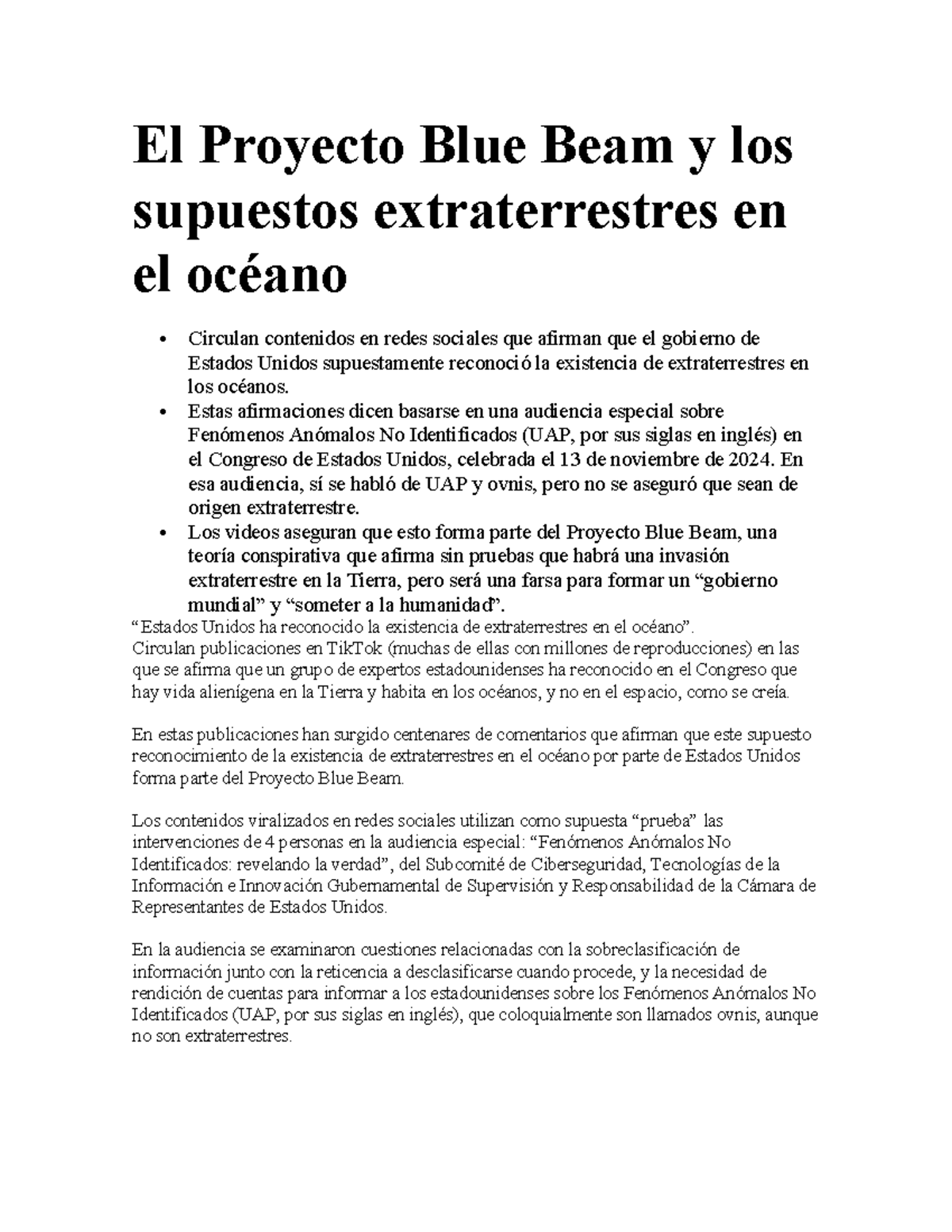 El Proyecto Blue Beam y los supuestos extraterrestres en el océano - El ...
