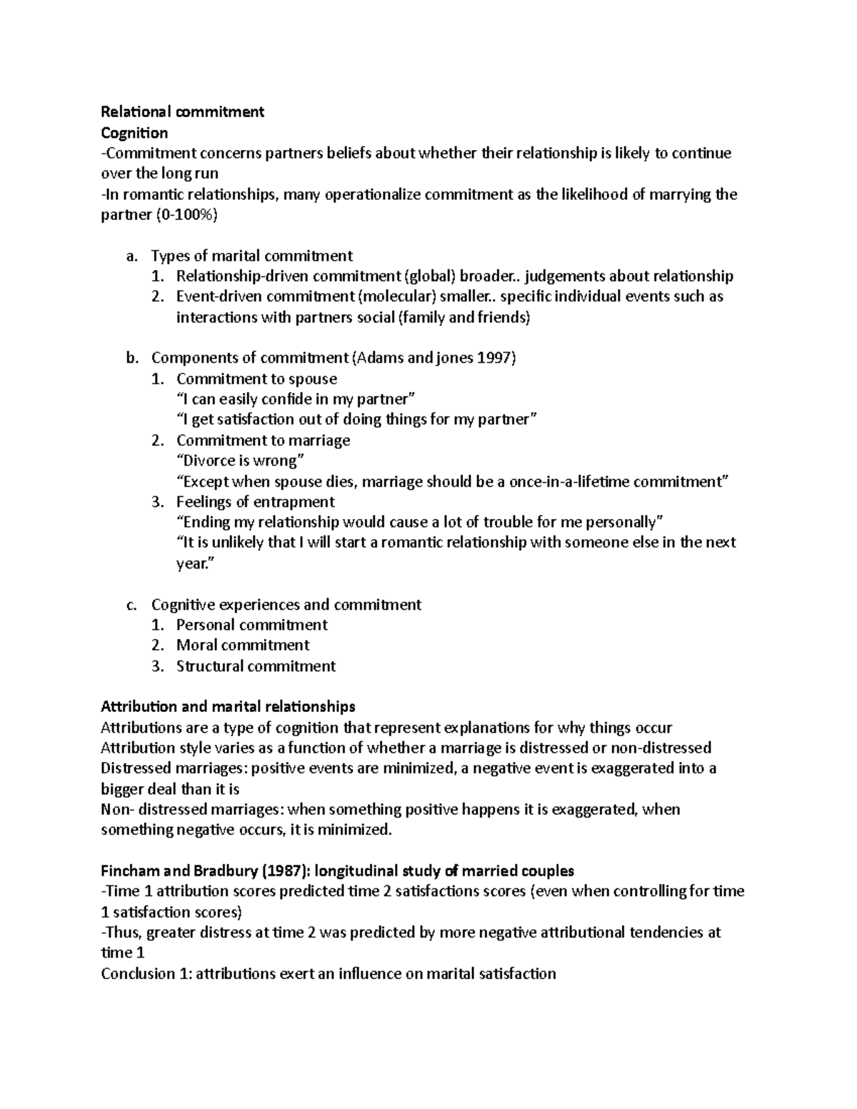 Comm 417 video notes lecture 14 - Relational commitment Cognition ...