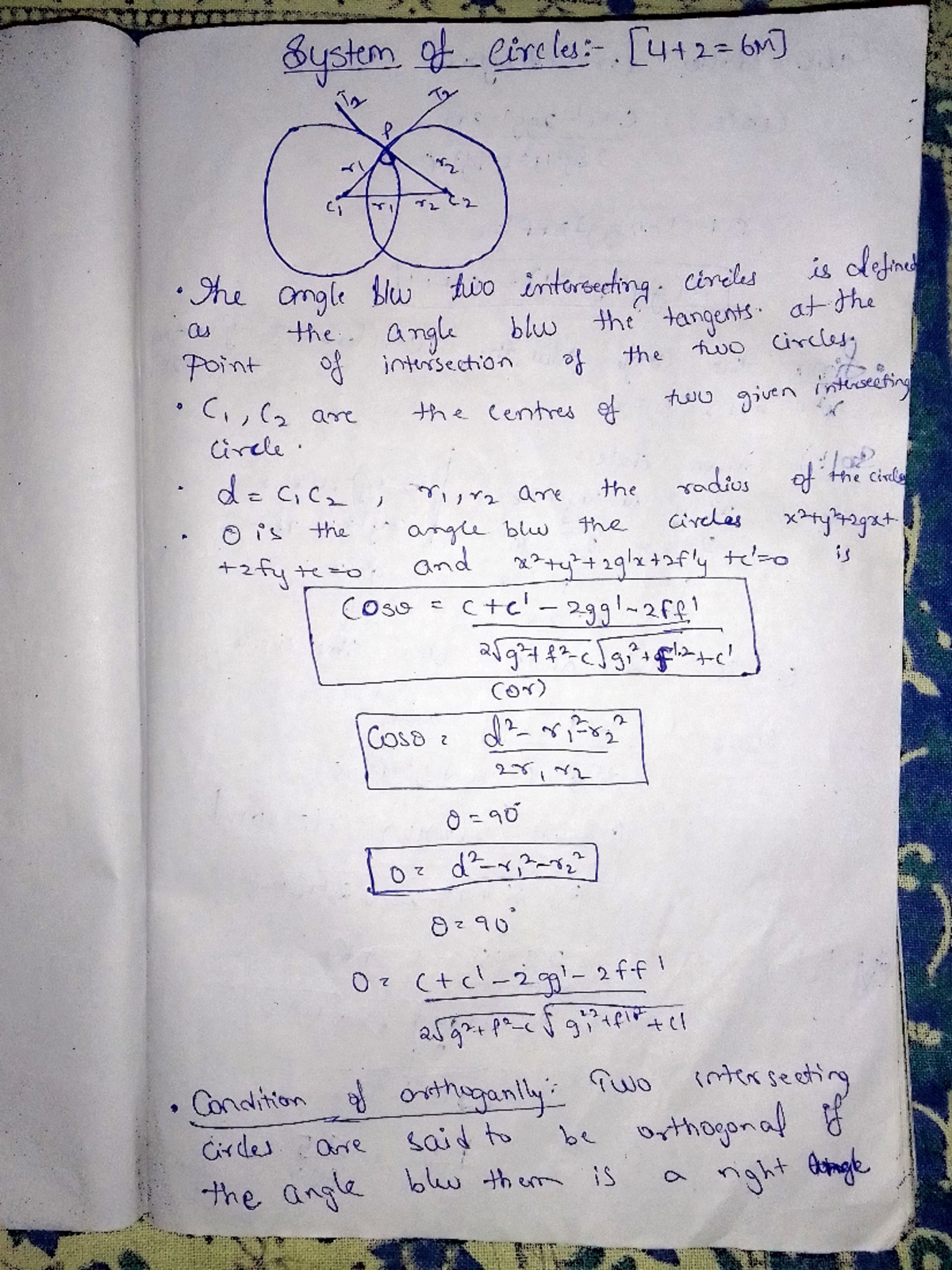 Maths 2b - System of T2 T P r2 C1 rl r2 2 e the angle two intersecting ...