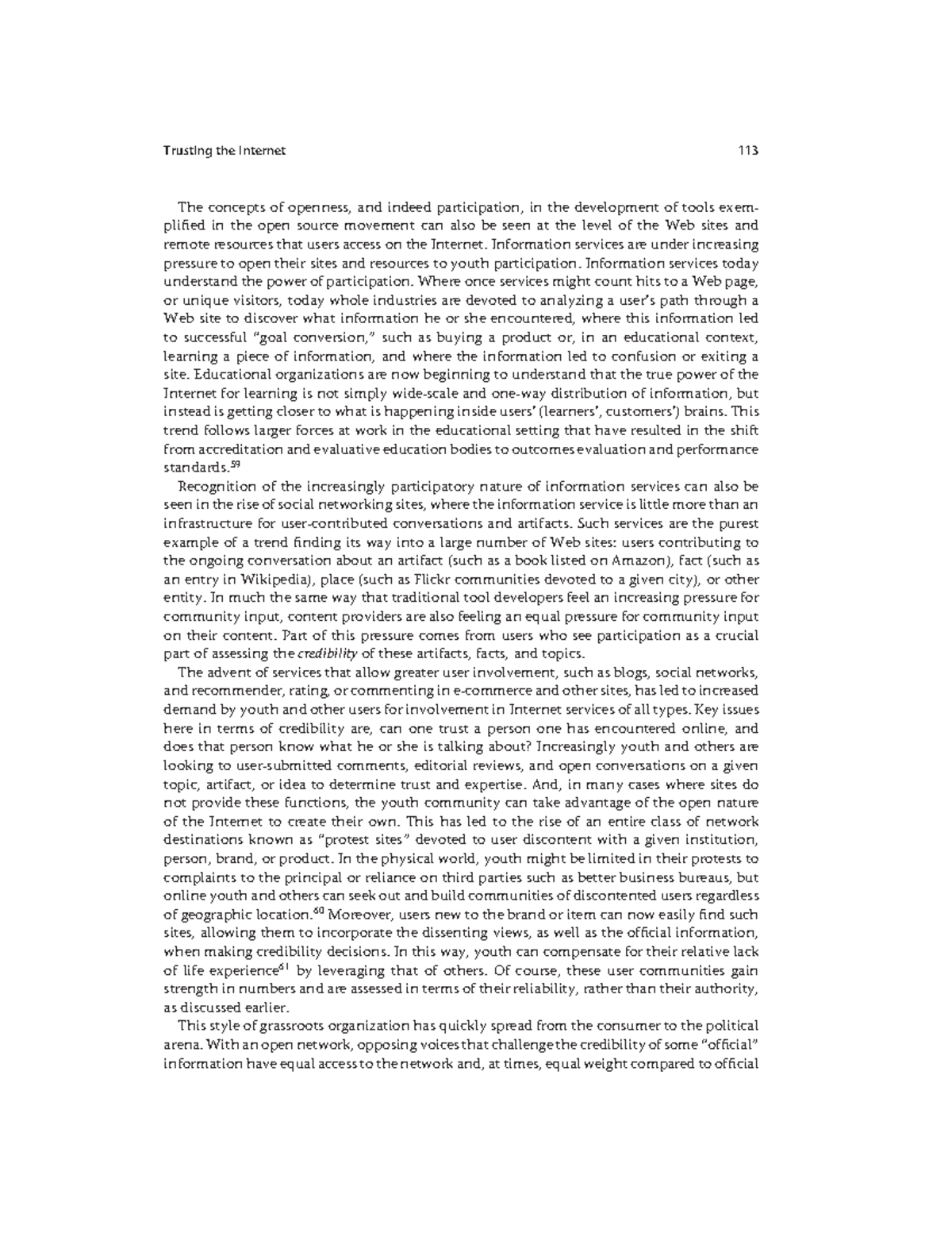 Digital Media-38 - Trusting the Internet 113 The concepts of openness ...