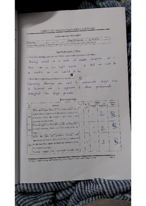 21 MES102L Engineering Graphics LAB Record - Exercise: 1 2. Date: Title ...